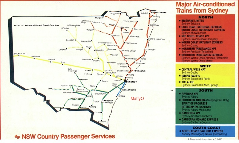 Sydney Connections: Monday maps- country trains NSW