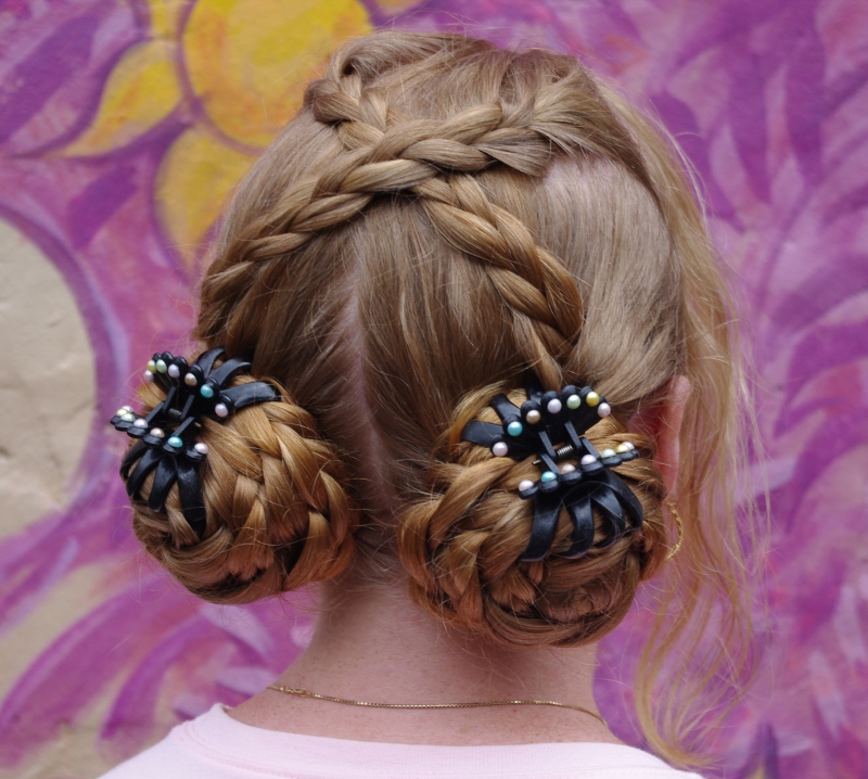 Braids & Hairstyles for Super Long Hair: Minnie Mouse Buns and Flower ...