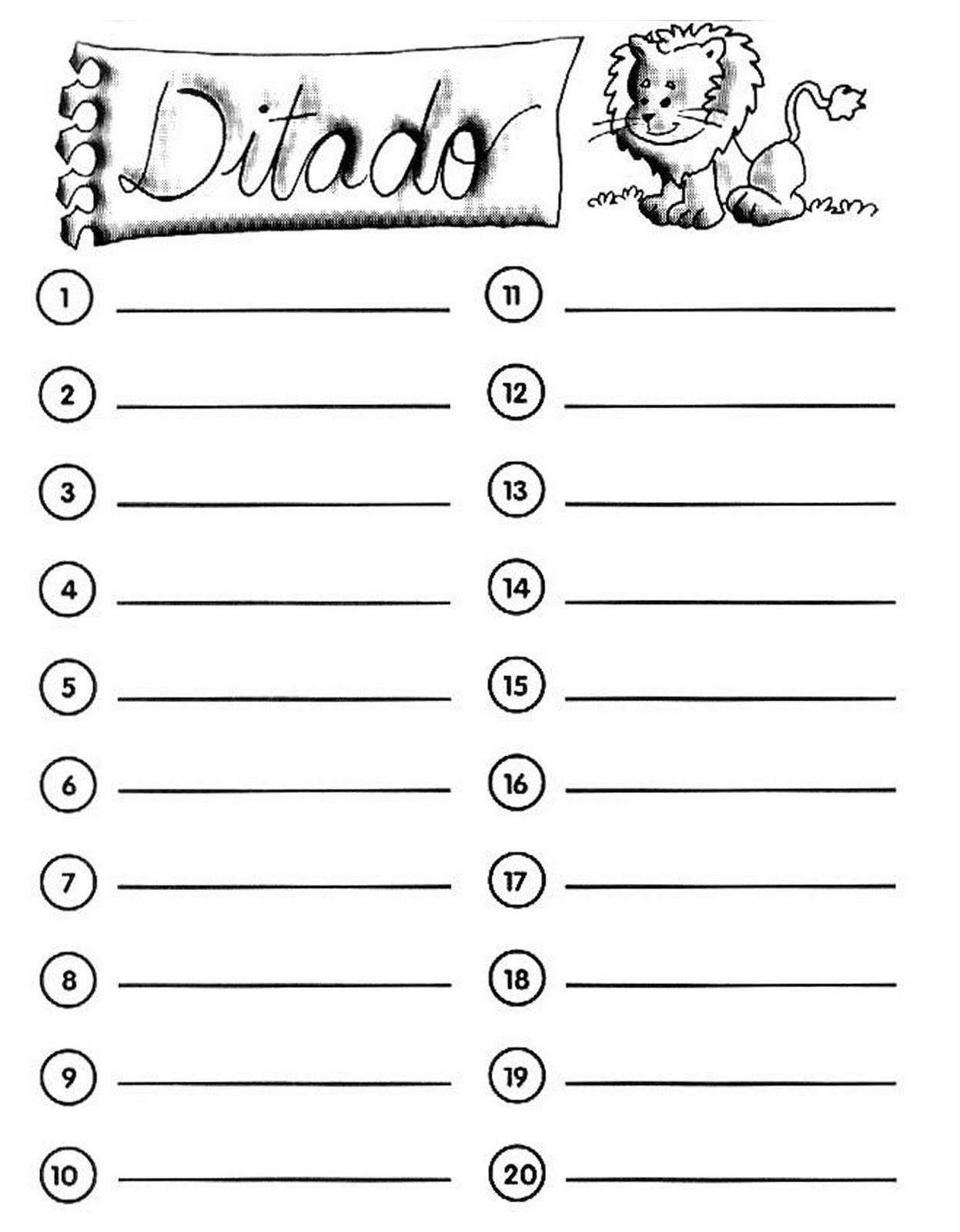 Minhas Atividades Pedagógicas: Folhas para Ditado