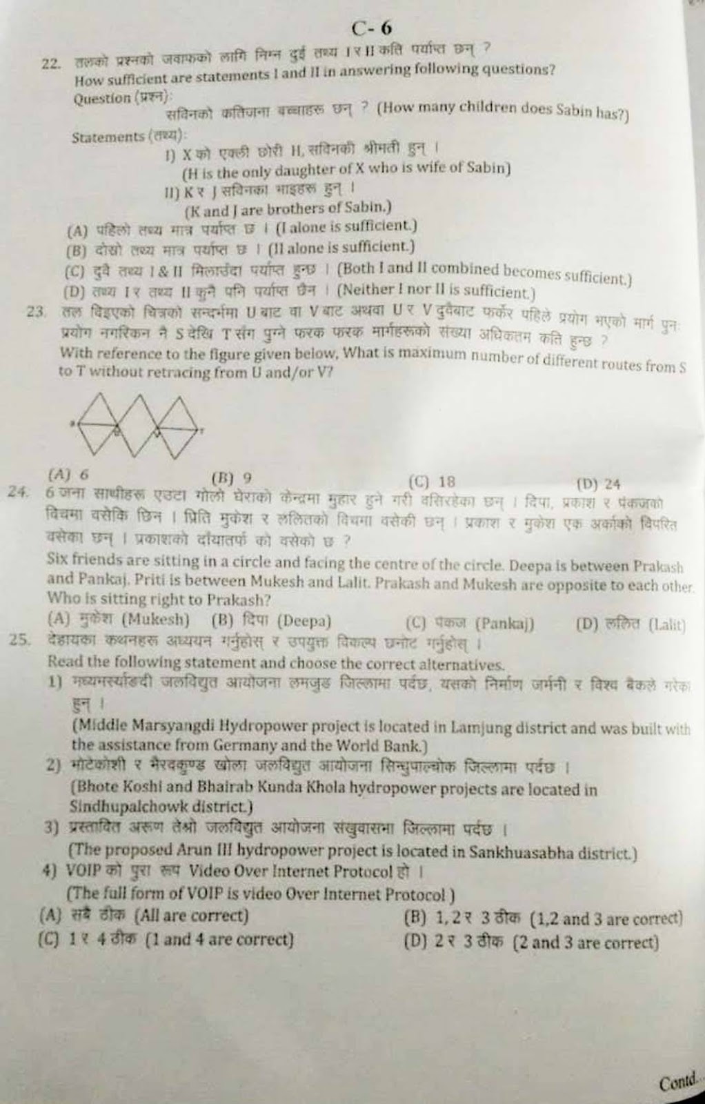 Section Officer - Paper I- Administrative Aptitude Test - 2073