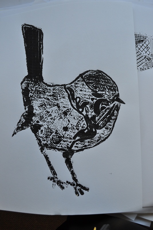 I teach art: Some New Bird Collagraphs