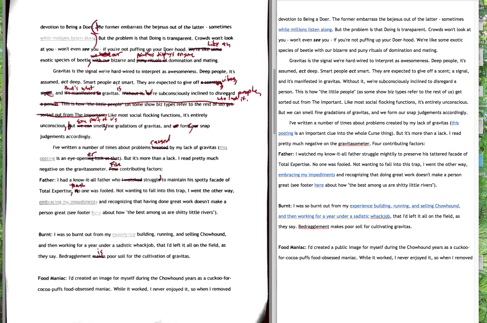 Inputting Hard Copy Edits