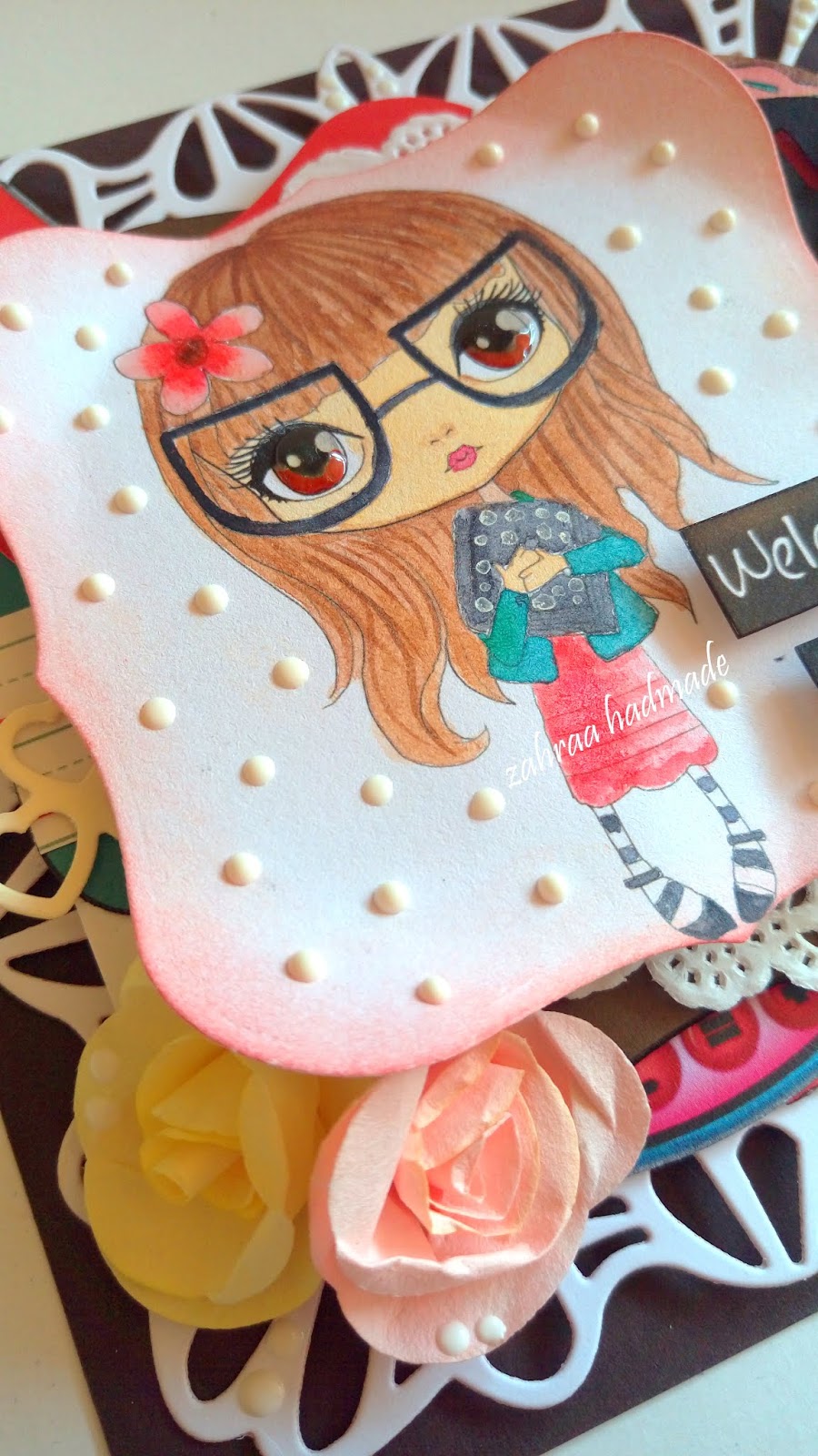 Zahraa Handmade Crafts: BACK TO SCHOOL CARD: DT CARD FOR THE CRAFTY ...