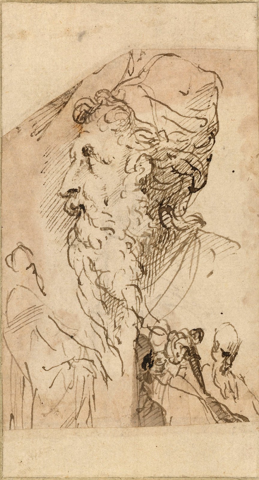 Spencer Alley: Italian Figures and Faces (Drawings) - 16th century