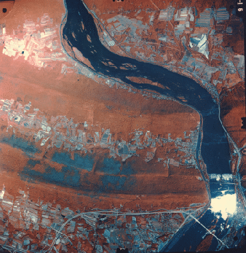 Maps on Maps on Maps: Infrared Aerial Photo (color)
