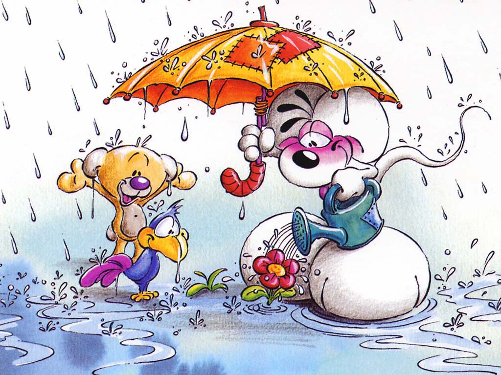 mdg: Wallpaper - Fond d'écran - Diddl - Pimboli - Pluie