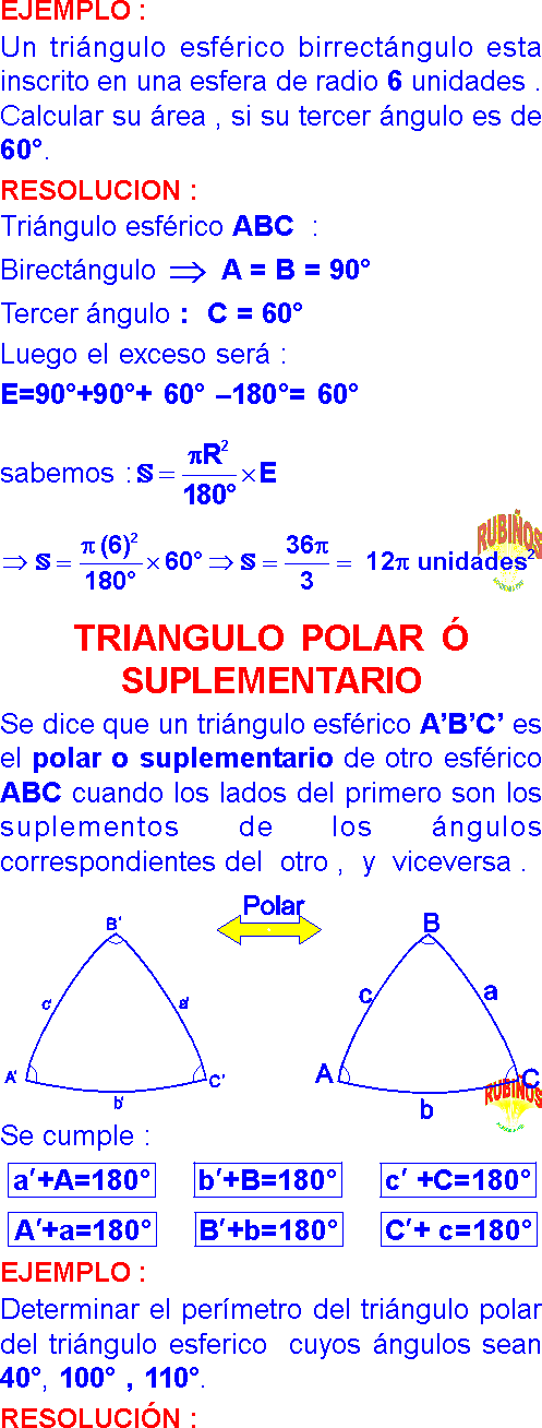 TRIGONOMETRIA ESFERICA EXPLICACIONES EJEMPLOS Y FÓRMULAS PDF