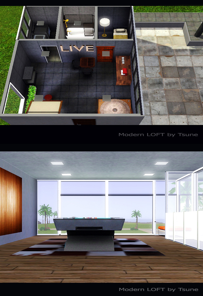 Koalafolio sims3 House : [LIVING DESIGN] MODERN-LOFT HOUSE THE SIMS 3