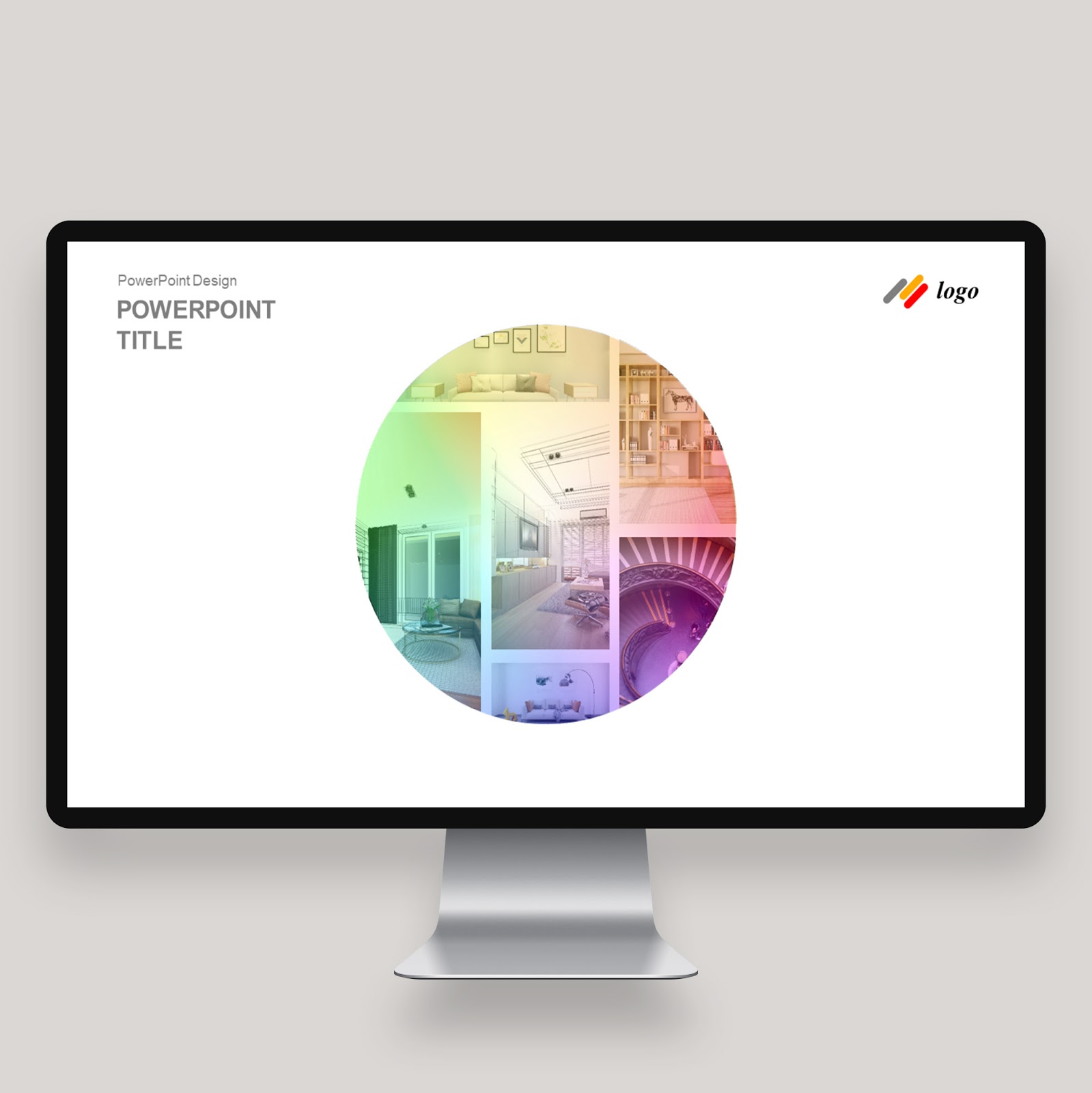 Masked Circle Tile PowerPoint Templates - PowerPoint Free