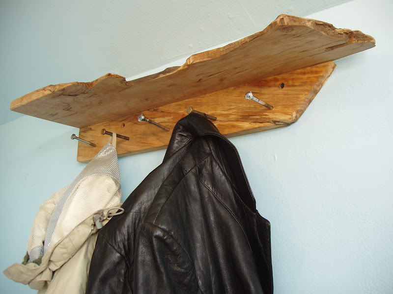 driftedge woodworking: Live Edge Spalted Maple Coat Rack with reclaimed ...