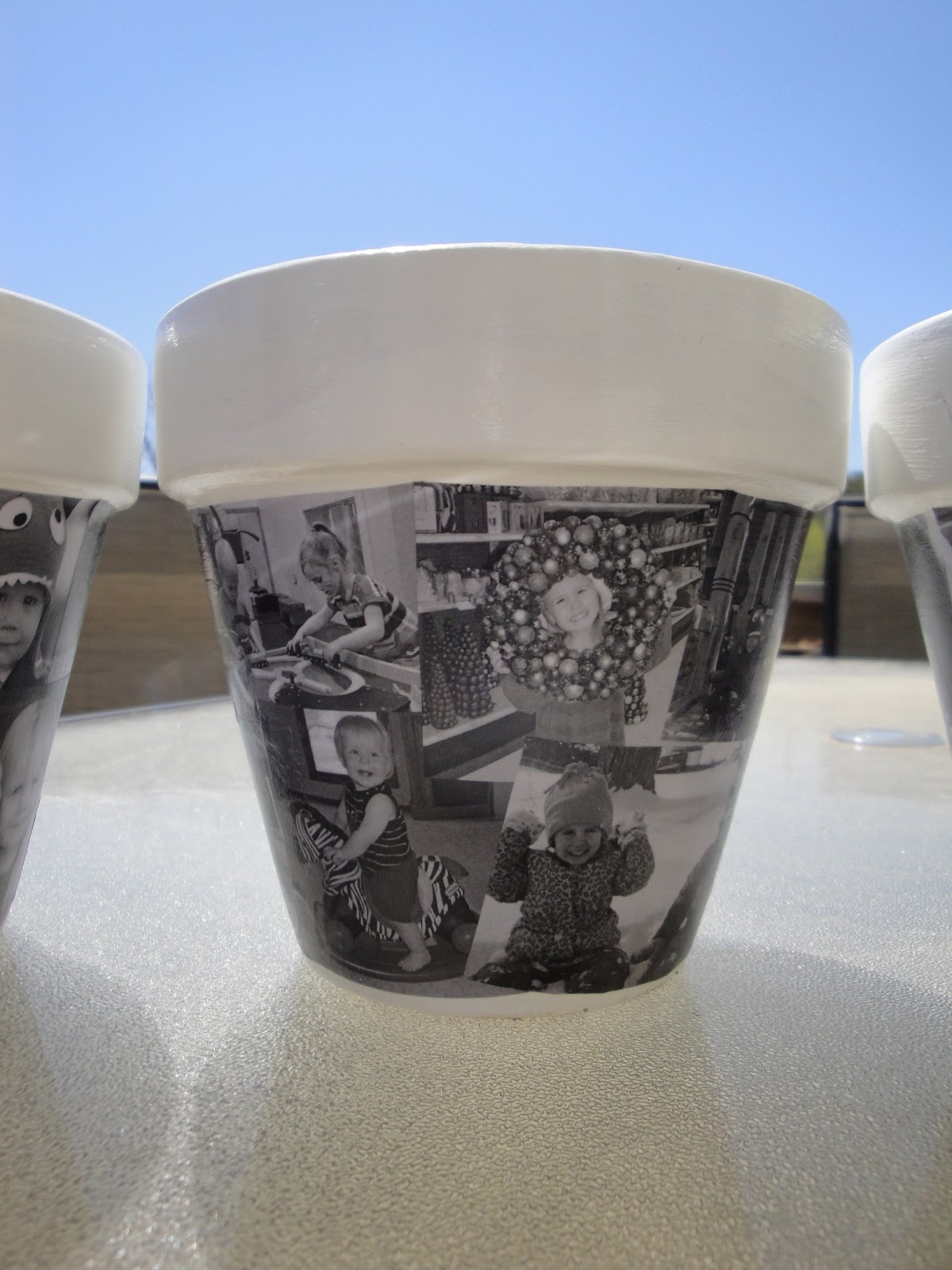 The Fight Against Boredom: Modge Podge Photo Collage Flower Pot