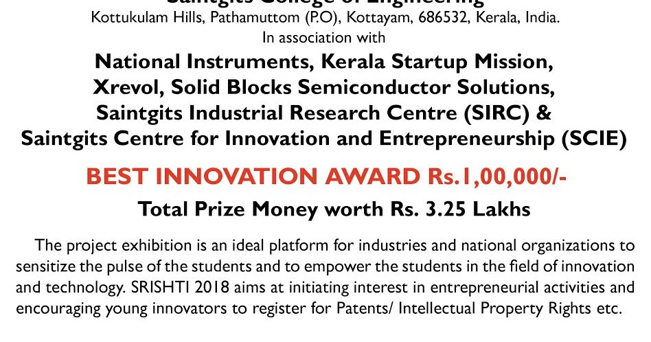 Your Instrumentation: Srishti 2018 | National Level Project Competition ...