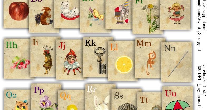 Vintage Alphabet Wall Cards