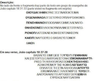 MUSEU DA BÍBLIA RS: MANUSCRITO MAIS ANTIGO DO LIVRO DE JOÃO - PAPYRUS P52