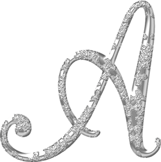 Abecedario Plateado con Flores en Relieve. Silver Alphabet with Flowers ...