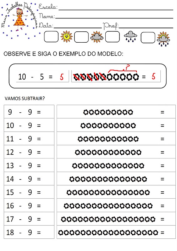 BLOG PROFESSOR ZEZINHO: Tabuada de subtrair