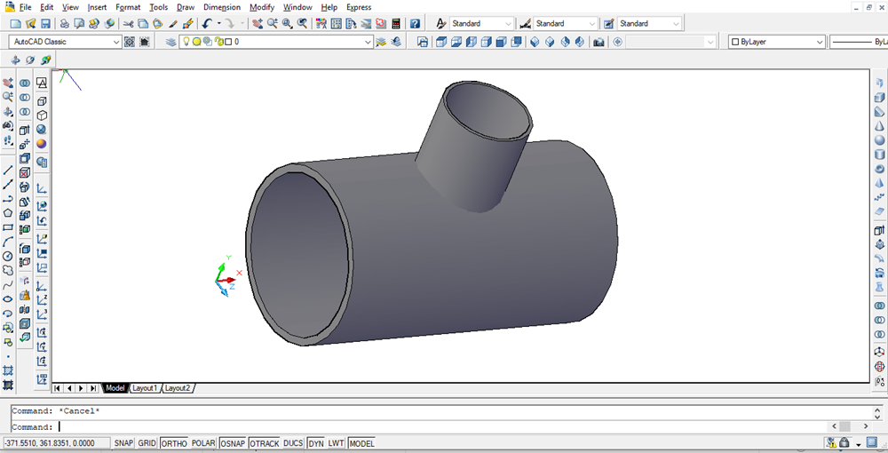 Cara Membuat Gambar Fitting Tee Sambungan Pipa Besi Dengan AutoCad ...