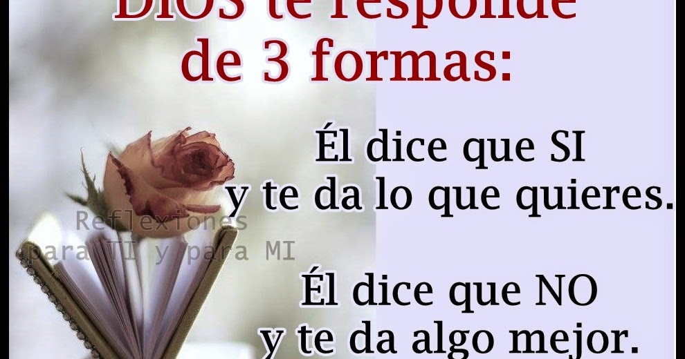 Reflexiones para TI y para MÍ: ** DIOS te responde de 3 formas...