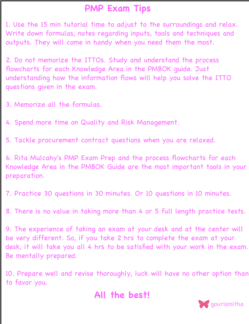 My Colorful World: Project Management Professional (PMP) Exam Tips