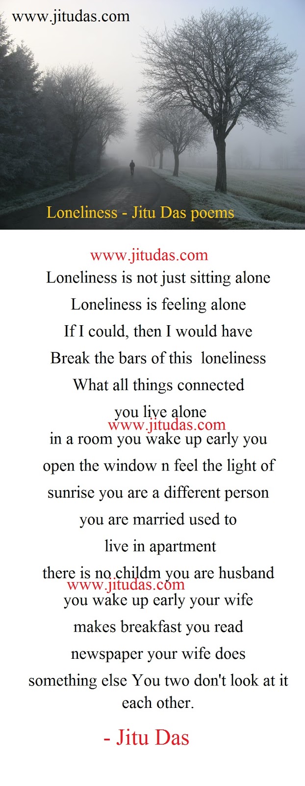 JItu Das's Blog: Deep life poems, Loneliness poem by Jitu Das english poems