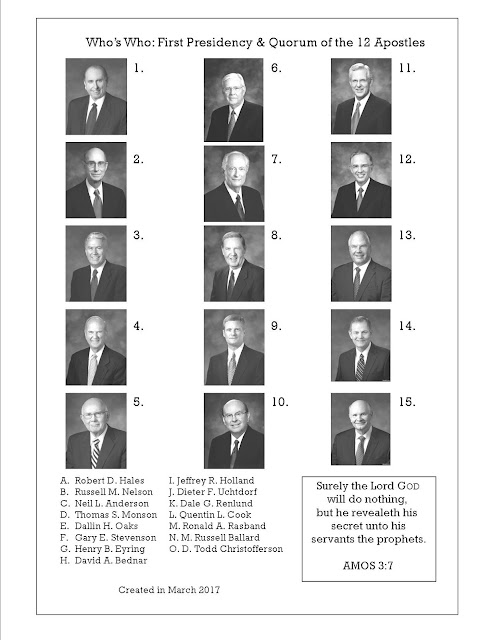 Who's Who in the First Presidency & Quorum of the 12 Apostles
