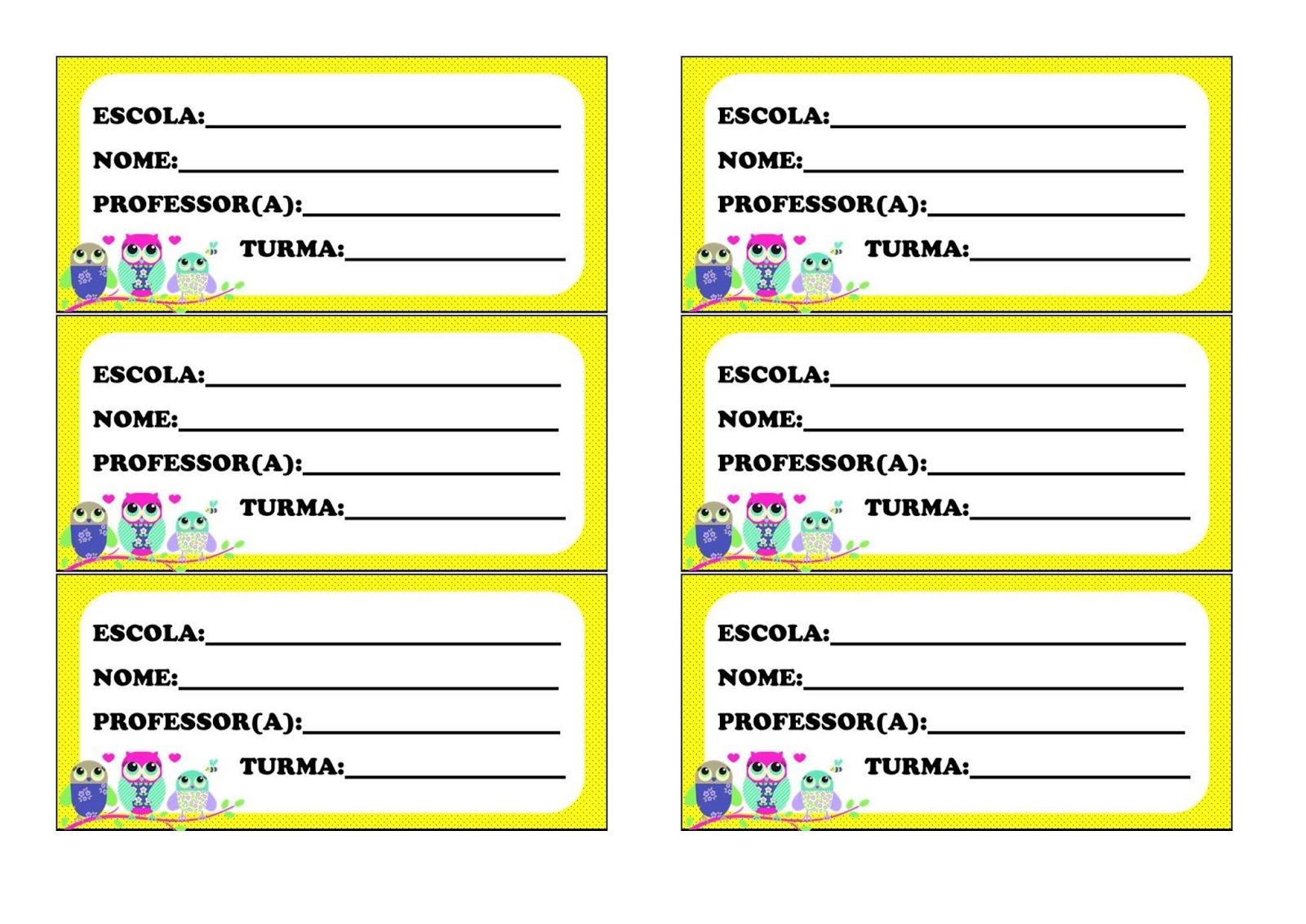 Crachá Educação Infantil +40 Modelos Prontos para Imprimir - Quarto