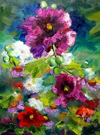 Contemporary Artists of Texas: "Fushia" Flower Paintings, Flower ...