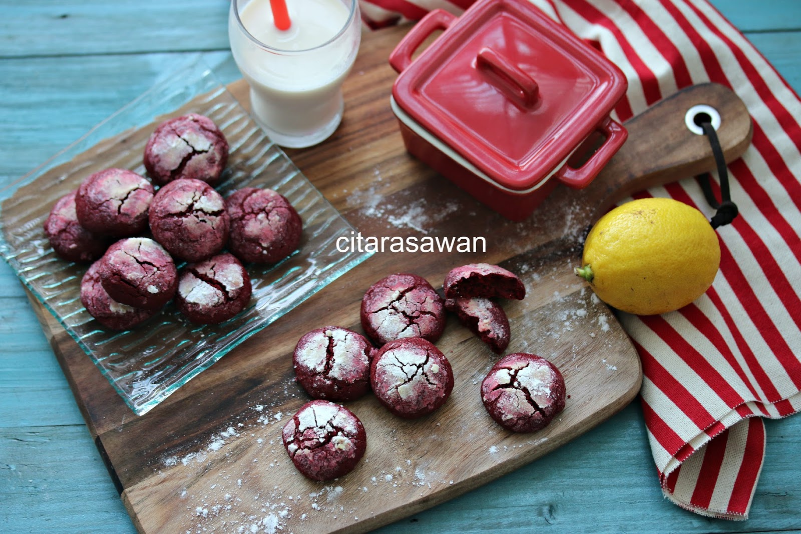 Biskut Red Velvet 'Crinkle' ~ Resepi Terbaik