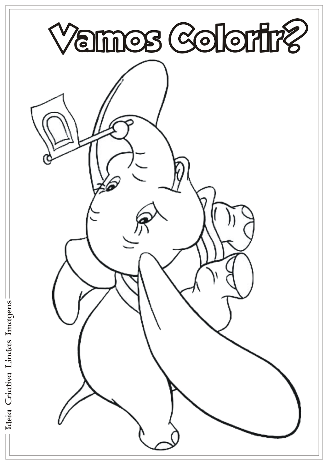 Dumbo desenho para colorir
