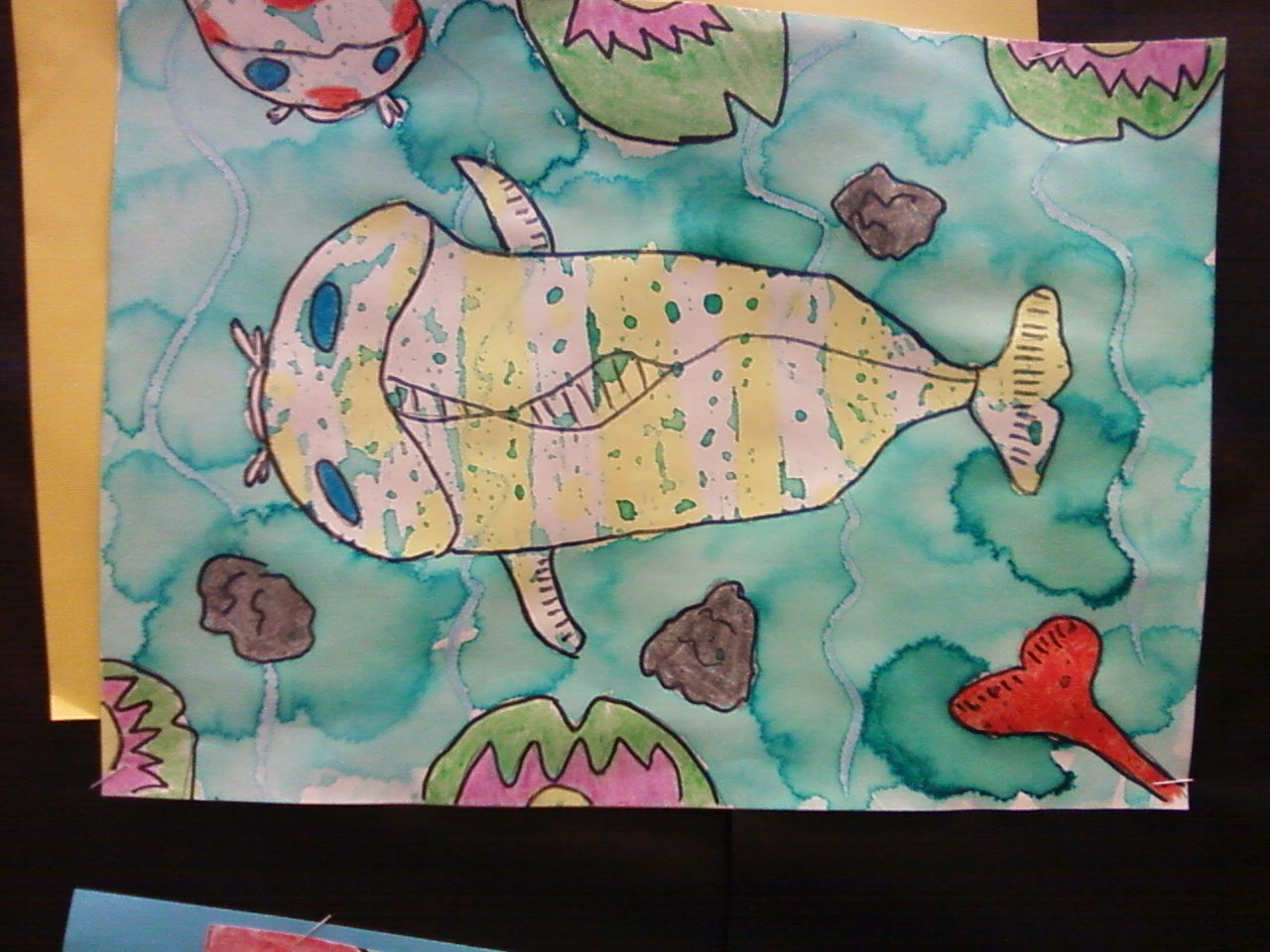PPPS Elementary Art Rooms: Koi Fish (Drawing and Crayon Resist) 5th grade