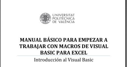 Descargas Excel: Manual Básico de Visual Basic para Excel