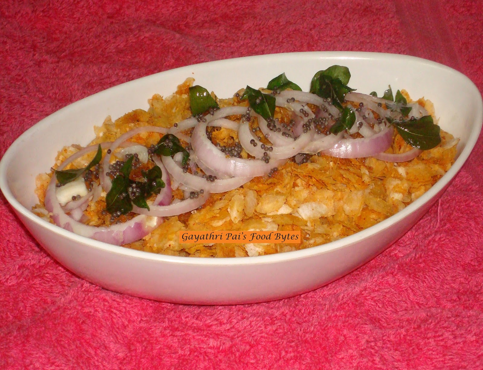 Gayathri Pai's Food Bytes: Pova-chutney with onion topping / Beaten ...