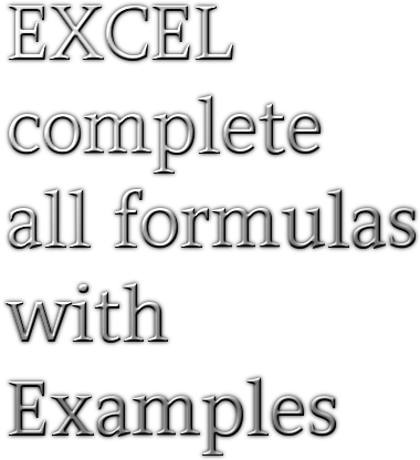 Excel complete all formulas with examples