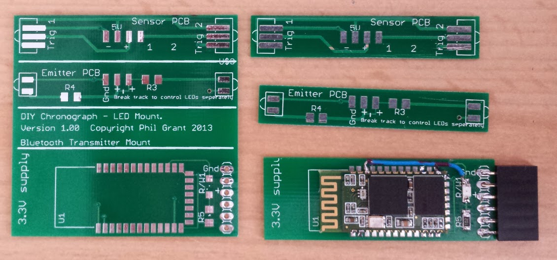 Gadjet's Blog: PCBs for mounting the Chronograph sensors