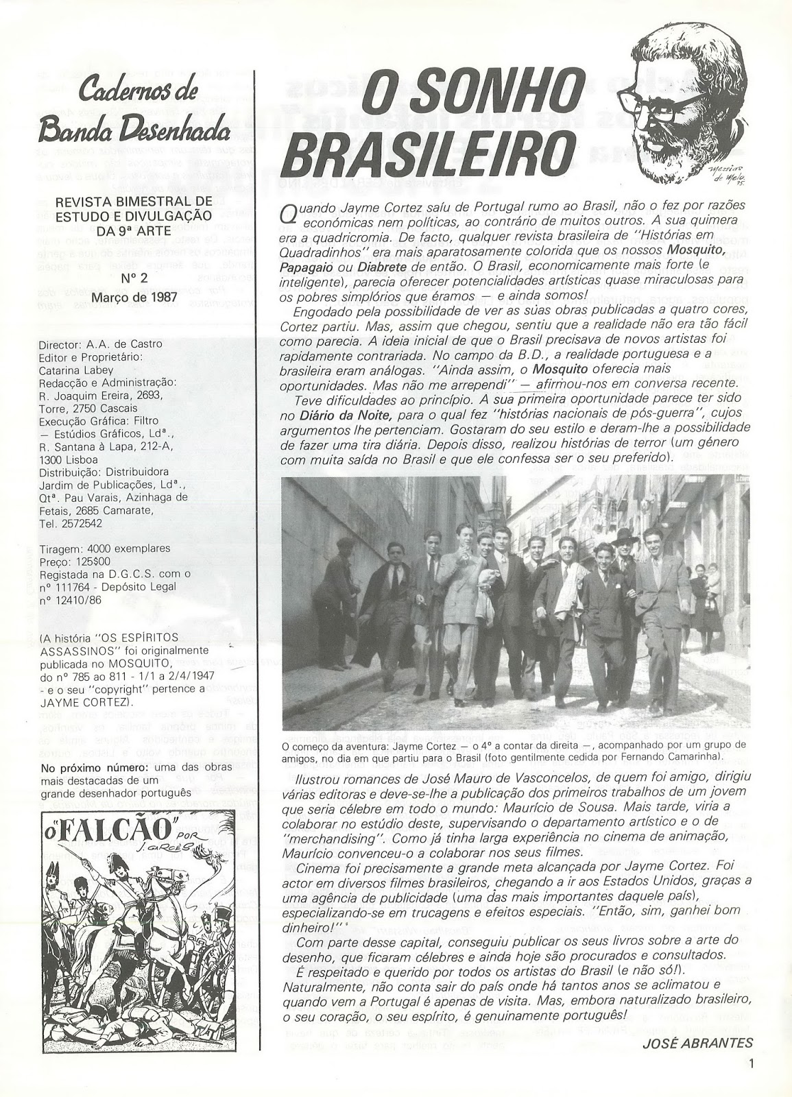 Sítio dos Fanzines de Banda Desenhada: Jayme Cortez num prozine português