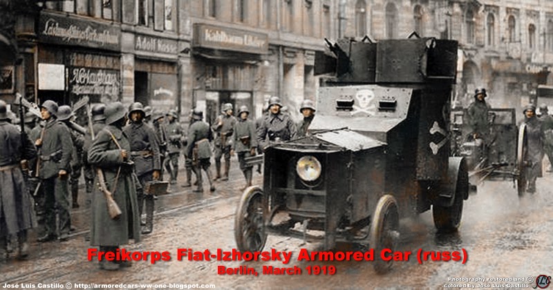 Armored Cars in the WWI: German Freikorps Fiat-Izhorsky Armored Car ...