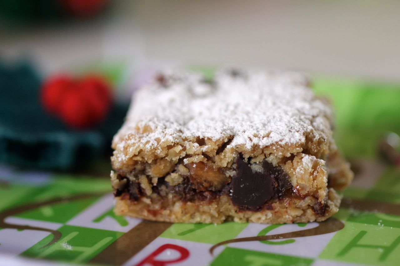 Green Gourmet Giraffe: Winter Solstice chocolate fruit mince slice