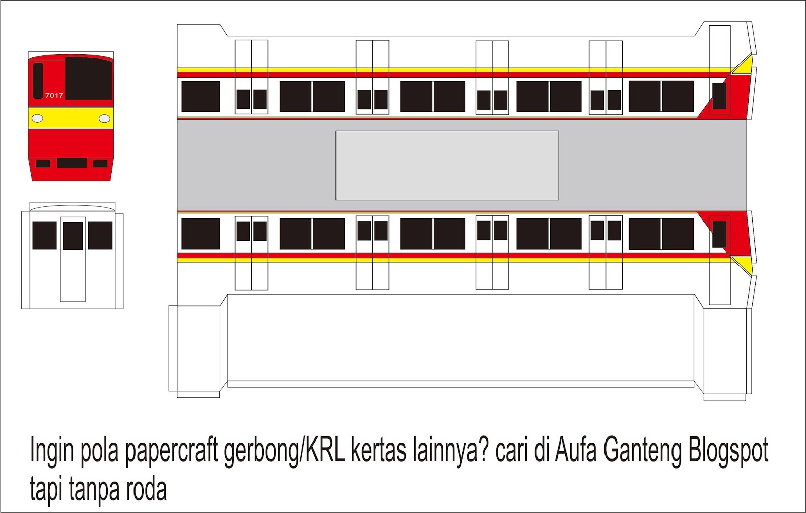 Pola papercraft kereta api Indonesia