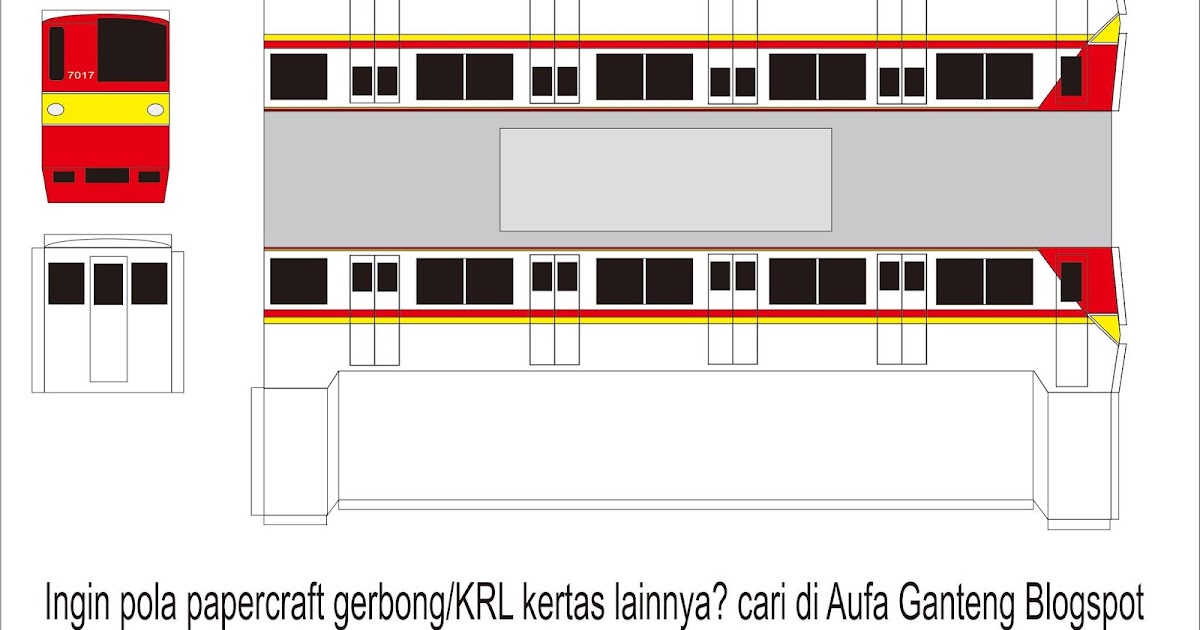 Pola papercraft kereta api Indonesia