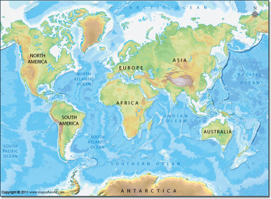 TEMAS DE 1º DE LA ESO: EL MAPA DE RELIEVE DEL MUNDO