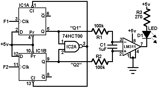Simple Comperator Frequency LED Circuit Diagram | Electronic Circuits ...