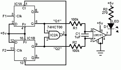 Comparator Frequency LED Circuit Diagram