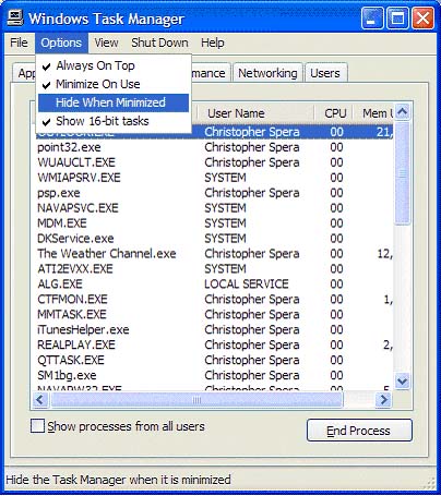 Task Manager running but hidden from view ~ Laptop Test
