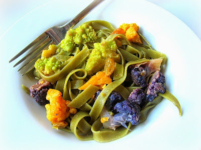 Pretty Produce: Romanesco & Purple Cauliflower Pasta
