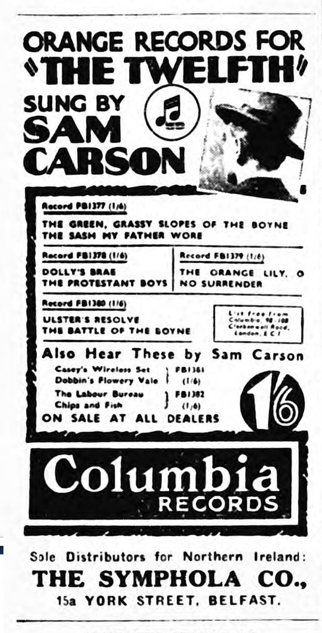 Dr Samuel Greenfield (1899–1952) aka Sam Carson - Belfast's Orange ...