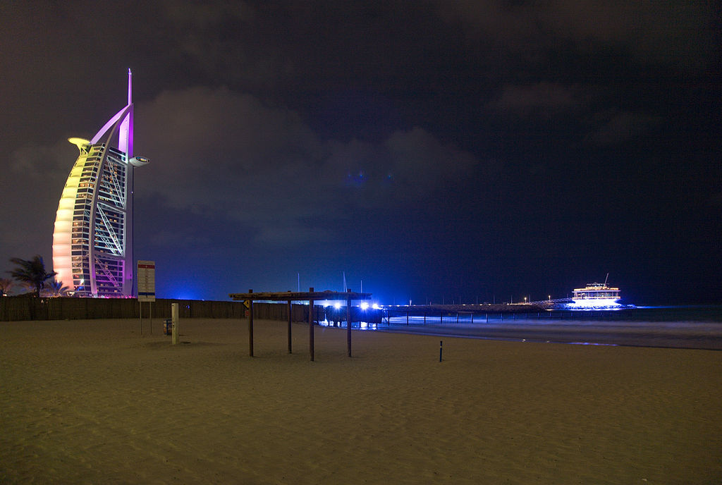 Welcome To The Cities At Night: Burj Al Arab Hotel Dubai