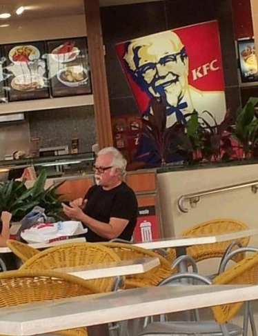 copyranter: Zombie Colonel Sanders spotted dining in a KFC?