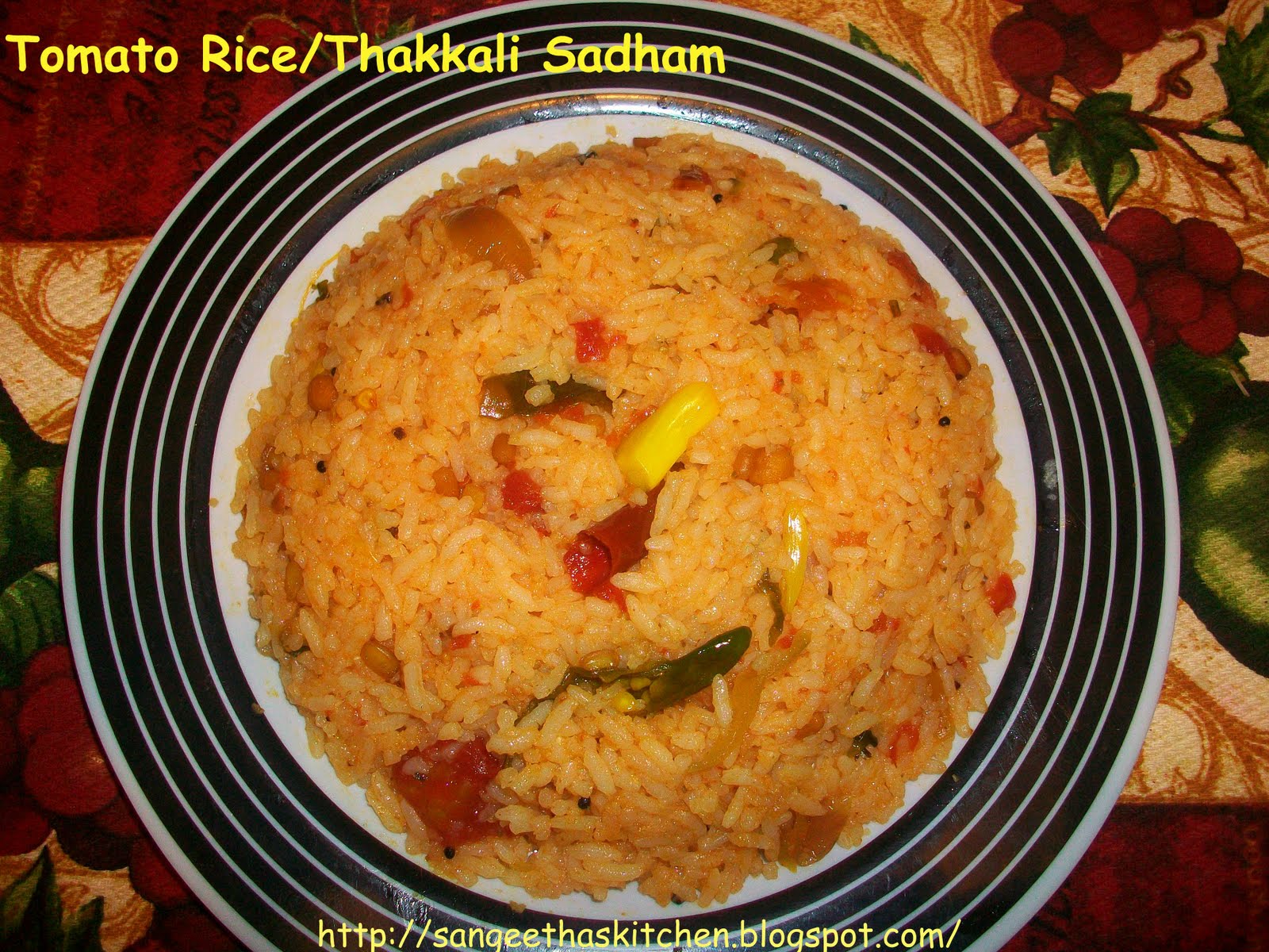 Spicy Treats: Tomato Rice / Thakkali Sadham