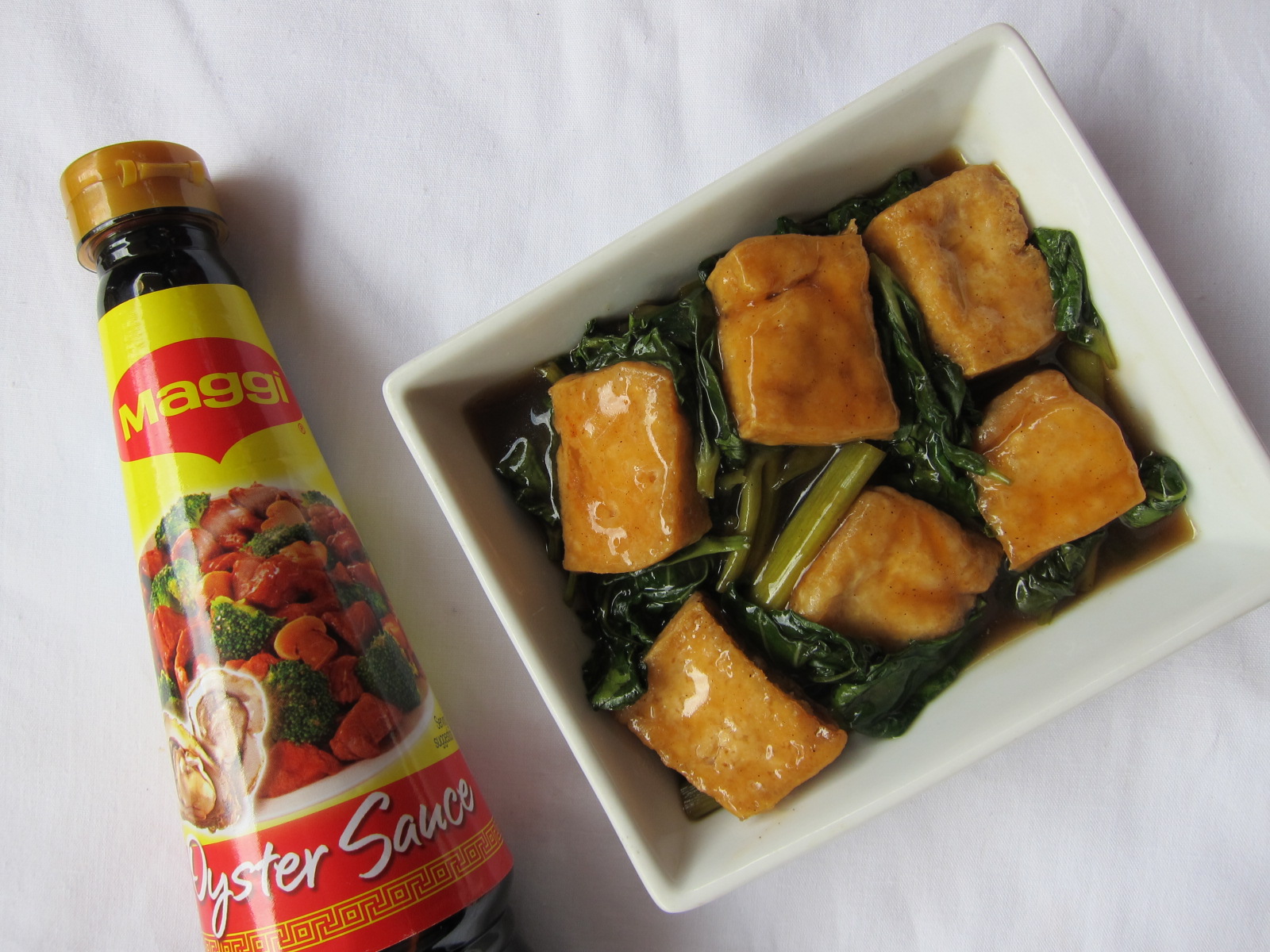 Lutong Cavite : Kangkong and Tokwa in Oyster Sauce