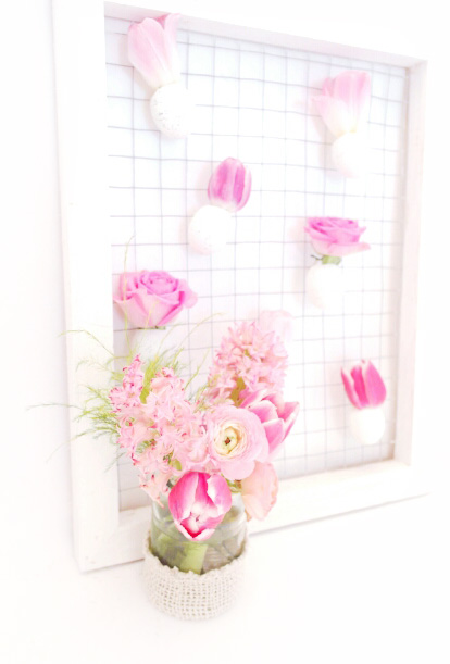 spring hanging flower display frame